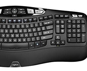 Logitech MK550 Wireless Wave Keyboard and Mouse Combo - Includes Mouse, Long Battery Life, Ergonomic Design, Black