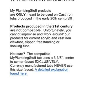 My PlumbingStuff R2200A Clawfoot Tub Shower Faucet and Rectangular Combo Set - 3 ⅜-Inch Center-Diverter Faucet in Chrome - ¾” MIP Connections - 61” 2-Piece Riser with Shower Head -42” x 27” Shower Rod