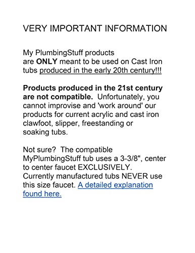 My PlumbingStuff R2200A Clawfoot Tub Shower Faucet and Rectangular Combo Set - 3 ⅜-Inch Center-Diverter Faucet in Chrome - ¾” MIP Connections - 61” 2-Piece Riser with Shower Head -42” x 27” Shower Rod