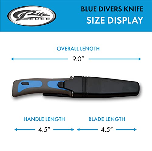 Szco Supplies 9" Blue Diver's Utility Knife with Leg Strap Sheath (210424-BL)