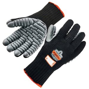 ergodyne proflex 9000 certified lightweight anti-vibration work glove, large, black