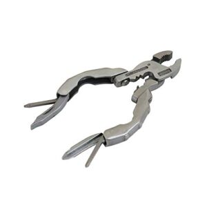 swiss+tech st50016 polished stainless steel 9-in-1 micro pocket multitool with screwdrivers, pliers (single pack)