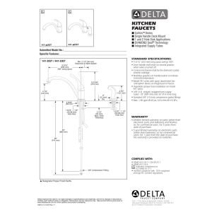 Delta Faucet 141-SS-DST Collins Single Handle Kitchen , Stainless, 3.00 x 13.00 x 22.00 inches