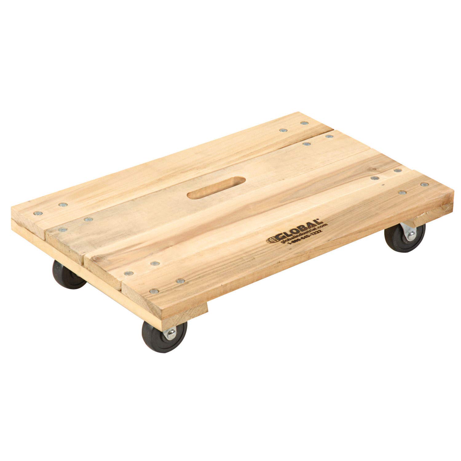 Global Industrial Hardwood Dolly - Solid Deck, 24 x 16, 1000 Lb. Capacity