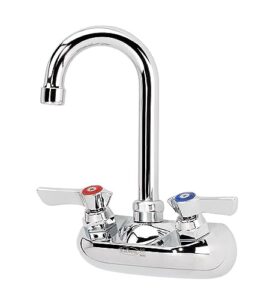 krowne metal krowne 10-400l silver series wall mount faucet, 4" centers, 3-1/2" gooseneck spout