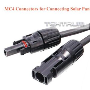 Tektrum UV-Resistant 25ft Long Double Layer PV Extension Cable with M/F Solar Connectors for Outdoor Solar Panel (Set of 2)