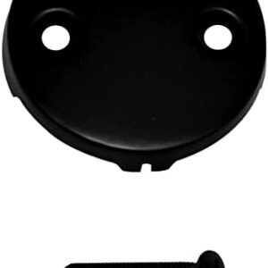 Westbrass 3-1/8" Two-Hole Overflow Face Plate and Screws, Matte Black, D329-62