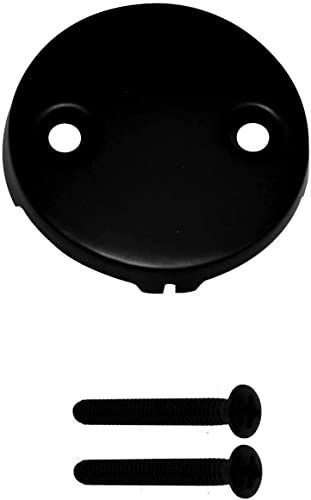 Westbrass 3-1/8" Two-Hole Overflow Face Plate and Screws, Matte Black, D329-62