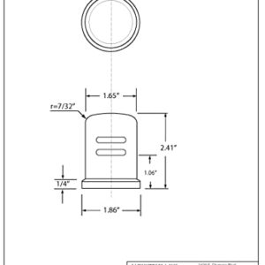 Westbrass D201-1-62 1-5/8" cap diameter 2-1/4 cap height Solid Brass Air Gap Cap Only, Skirted, 1-Pack, Matte Black