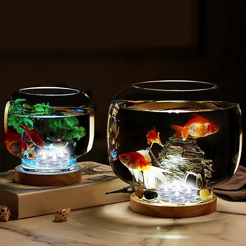 JINHEZO Submersible Led Tea Lights Waterproof, Pond Underwater Small Tealights Battery Operated 125 Hours, Seasonal Festival Celebration Party Table Decorations White 24 Pcs (Built-in 48 Batteries)