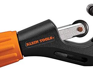 Klein Tools 88904 Professional Tube Cutter, 4-Roller Tracking System, Accurate Cutting for HVAC, Reaming Tool, Includes Extra Cutting Wheel