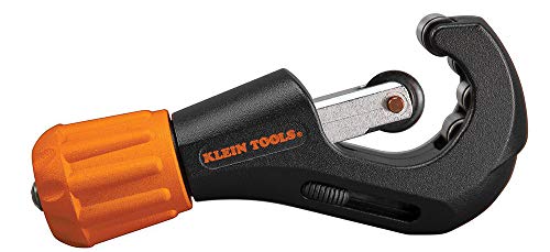 Klein Tools 88904 Professional Tube Cutter, 4-Roller Tracking System, Accurate Cutting for HVAC, Reaming Tool, Includes Extra Cutting Wheel