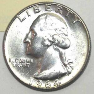 genuine 1964-d silver washington quarter