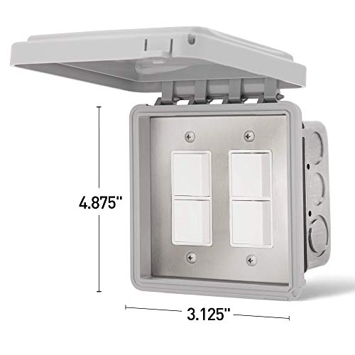 Infratech Duplex Stack Switch 14-4315 Dual Flush Mount Controller with Weatherproof Cover