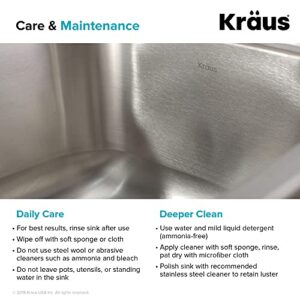 Kraus KBU12 23 inch Undermount Single Bowl 16 gauge Stainless Steel Kitchen Sink