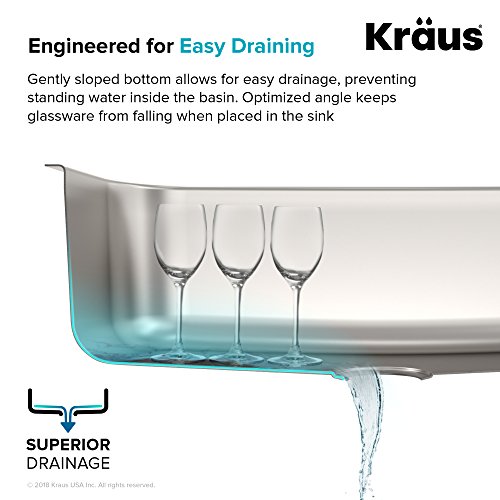 Kraus KBU12 23 inch Undermount Single Bowl 16 gauge Stainless Steel Kitchen Sink