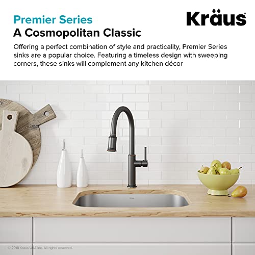 Kraus KBU12 23 inch Undermount Single Bowl 16 gauge Stainless Steel Kitchen Sink