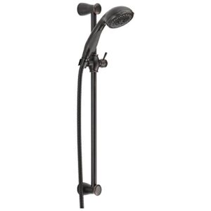 delta faucet 3-spray slide bar hand held shower with hose, oil rubbed bronze handheld shower head, slide bar hand shower, handheld shower, detachable shower head, venetian bronze 57014-rb, 0.5