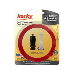 Korky 435BP Universal Toilet Flush Valve Seal Kit - Replaces American Standard part 738651-00700A and Kohler part GP1059291 - Made in USA