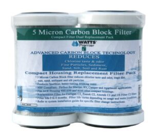 watts premier wp560100 5 micron carbon block water filter, 2-pack