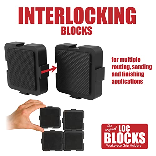 Loc Block • Work Gripping Block 4 Pack for Keeping Workpiece in Place. Great for Free Hand Routing • Sanding • Painting • Staining and General Finishing