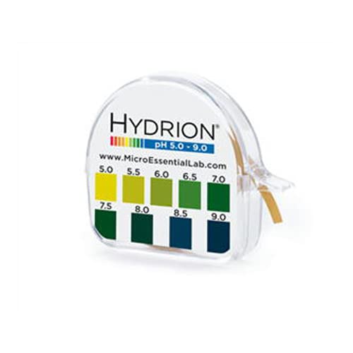 Micro Essential Lab 95 Hydrion Short Range pH Test Paper Dispenser, 5.0 - 9.0 pH, Single Roll