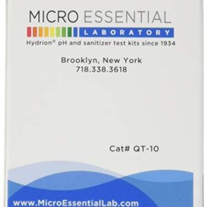 Micro Essential Laboratory QT-10 Plastic Hydrion Low Range Quat Check Test Paper Dispenser, Single Roll, Food Service Test Strips, 0 - 400ppm