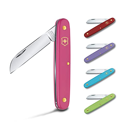 Victorinox Garden Floral Knife, Swiss Made, Straight Blade, Stainless Steel, Purple