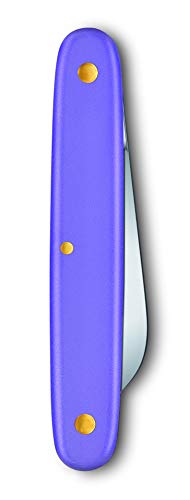 Victorinox Garden Floral Knife, Swiss Made, Straight Blade, Stainless Steel, Purple