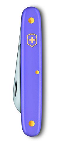 Victorinox Garden Floral Knife, Swiss Made, Straight Blade, Stainless Steel, Purple