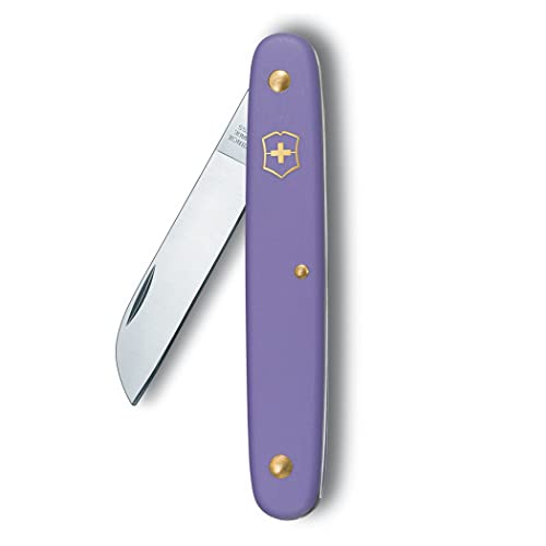 Victorinox Garden Floral Knife, Swiss Made, Straight Blade, Stainless Steel, Purple