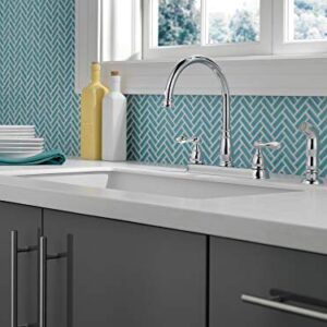 Delta Faucet Windemere 2-Handle Kitchen Sink Faucet with Side Sprayer in Matching Finish, Chrome 21996LF