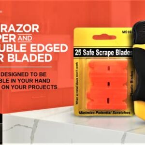 25 Plastic Double Edged Razor Blade and Titan Razor Scraper