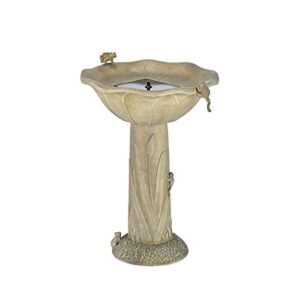 smartsolar 20633r01 solar birdbath, medium, olive green