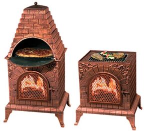 deeco dm-0039-ia-c aztec allure cast iron pizza oven chiminea