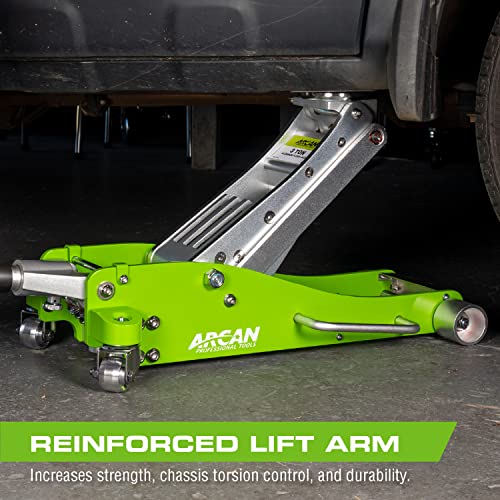 Arcan 3-Ton Quick Rise Aluminum Floor Jack with Dual Pump Pistons & Reinforced Lifting Arm (A20018_A20019)