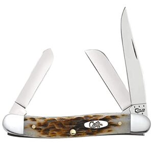 case medium amber bone ss stockman pocket knife