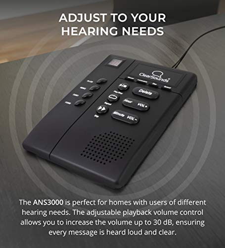 ClearSounds ANS3000 Amplified Answering Machine for Analog Telephones Landline with Up to 30dB Amplification