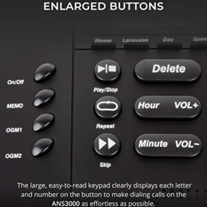 ClearSounds ANS3000 Amplified Answering Machine for Analog Telephones Landline with Up to 30dB Amplification