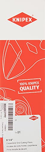 KNIPEX Tools - Carpenters' End Cutting Pliers (5001210),Grips Plastic Coated, Red,210 millimeters