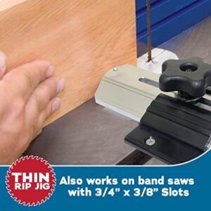 Thin Rip Jig Table Saw Jig for Making Repetitive Narrow Strip Cuts on Table Saws with 3/4" x 3/8" Miter Slots • Also Works with Many Router Tables and Band Saws