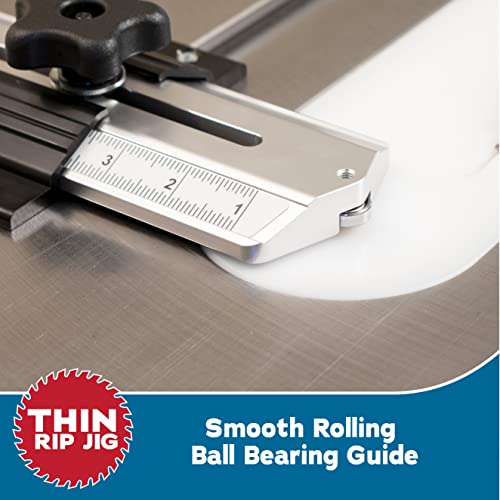 Thin Rip Jig Table Saw Jig for Making Repetitive Narrow Strip Cuts on Table Saws with 3/4" x 3/8" Miter Slots • Also Works with Many Router Tables and Band Saws