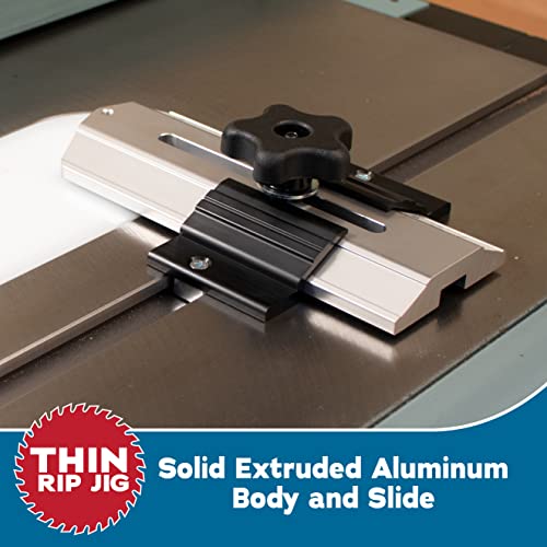 Thin Rip Jig Table Saw Jig for Making Repetitive Narrow Strip Cuts on Table Saws with 3/4" x 3/8" Miter Slots • Also Works with Many Router Tables and Band Saws