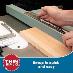 Thin Rip Jig Table Saw Jig for Making Repetitive Narrow Strip Cuts on Table Saws with 3/4" x 3/8" Miter Slots • Also Works with Many Router Tables and Band Saws