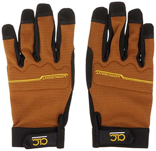 Custom Leathercraft124L Workright Flex Grip Work Gloves, Shrink Resistant, Improved Dexterity, Tough, Stretchable, Excellent Grip , Assorted