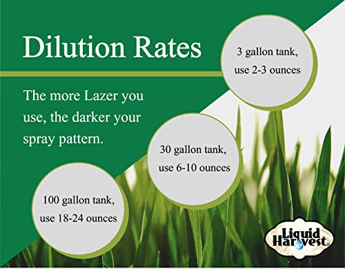 Liquid Harvest Lazer Green Concentrated Spray Pattern Indicator - 1 Quart (32 Ounces) - Perfect Weed Dye, Fertilizer Marking Dye, Turf and Herbicide Marker