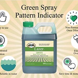 Liquid Harvest Lazer Green Concentrated Spray Pattern Indicator - 1 Quart (32 Ounces) - Perfect Weed Dye, Fertilizer Marking Dye, Turf and Herbicide Marker