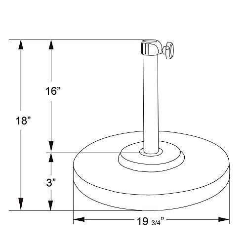 California Umbrella 50 lbs. Round Concrete Weighted Powdercoated Steel Umbrella Base, White Frame