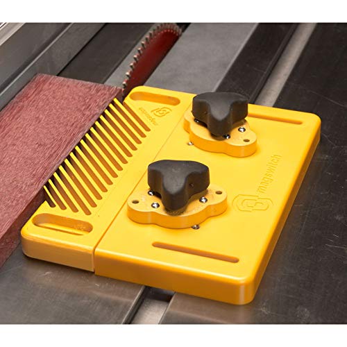 Magswitch Woodworking Tools Starter Kit and Accessories, with Featherboard, Mounting Push Block, and Welding Magnetic Base Clamp Holder for Table Saw Jig, Router Table, Jointer and Band Saw, Yellow