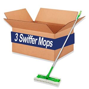 p&g professional-09060ct heavy duty sweeper mop by swiffer professional, 10-inch wide duster, ideal for industrial or commercial use on hardwood, tile or for hand dusting, (pack of 3) - green